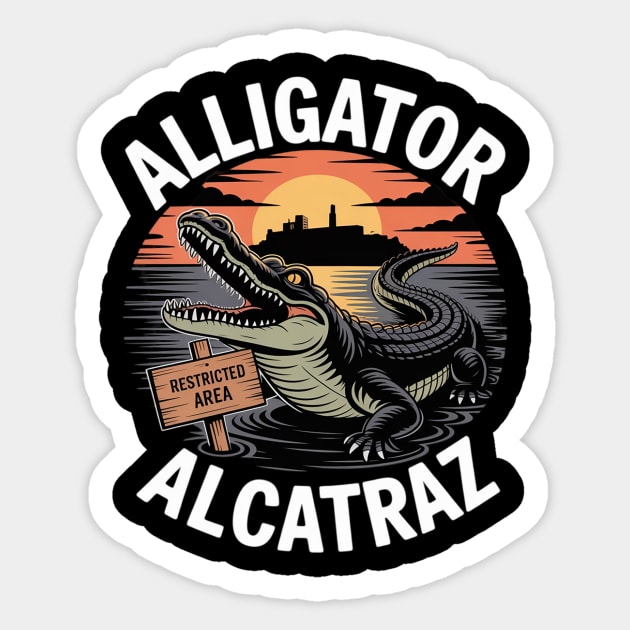 Alligator Alcatraz Meme Parody - Alligator Alcatraz Meme Parody - Sticker | TeePublic
